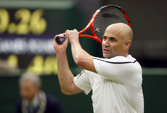 Andre Agassi Hits Backhand United Kingdom Editorial Stock Photo - Stock ...