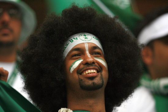 Saudi Arabia Fan Big Afro Hair Editorial Stock Photo - Stock Image ...
