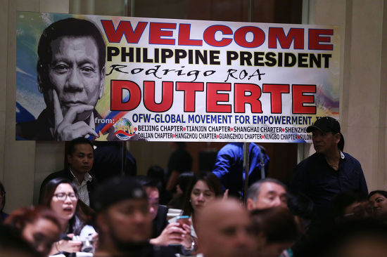 Welcome Poster Philippines President Rodrigo Duterte Editorial Stock ...