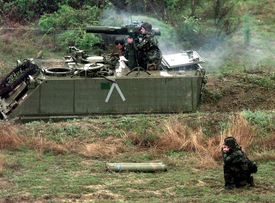 Soldier Bottom Covers His Ears Antitank Editorial Stock Photo - Stock ...