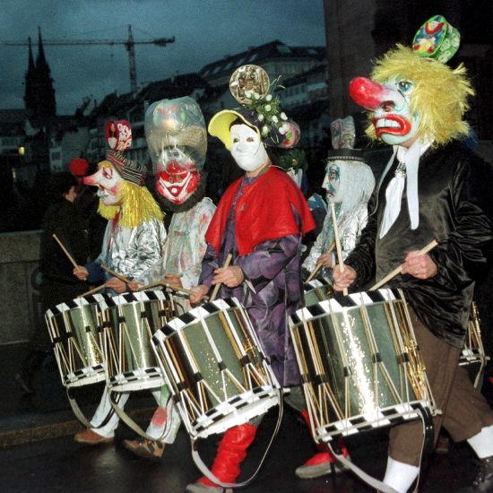 Masked Drummers March Over Bridge Downtown Editorial Stock Photo ...