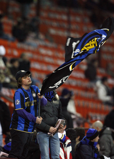 Inter Milan Fan Waves His Flag Editorial Stock Photo - Stock Image ...