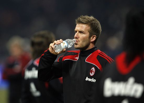 David Beckham Ac Milan Takes Drink Editorial Stock Photo - Stock Image ...