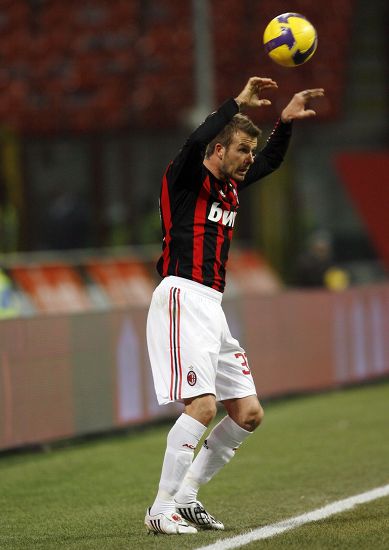 David Beckham Ac Milan Takes Throw Editorial Stock Photo - Stock Image ...
