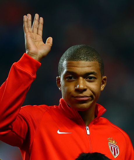 Kylian Mbappe Monaco Waves During Uefa Editorial Stock Photo - Stock ...