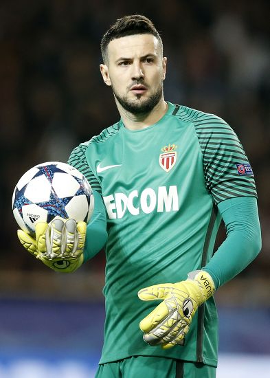 Monacos Goalkeeper Danijel Subasic During Uefa Editorial Stock Photo ...