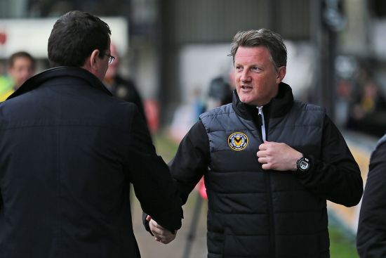 Newport Manager Graham Westley Right Shakes Editorial Stock Photo ...