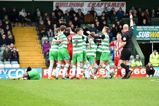 Referee Nigel Miller Gives Straight Red Editorial Stock Photo - Stock ...