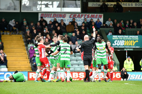Referee Nigel Miller Gives Straight Red Editorial Stock Photo - Stock ...