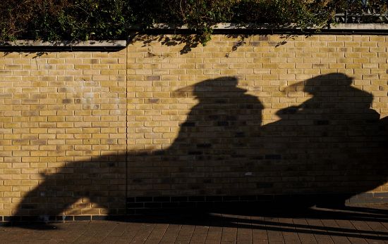 Shadows Police On Horseback On Duty Editorial Stock Photo - Stock Image ...