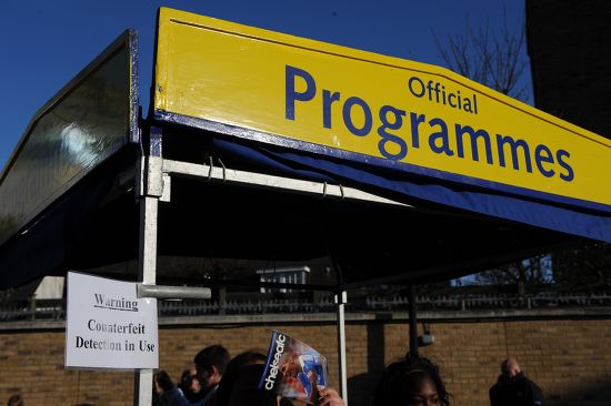 Chelsea Programme Stand Warning Counterfeit Detection Editorial Stock ...