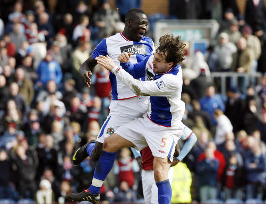 Christopher Samba Blackburn Rovers Celebrates Gael Editorial Stock ...