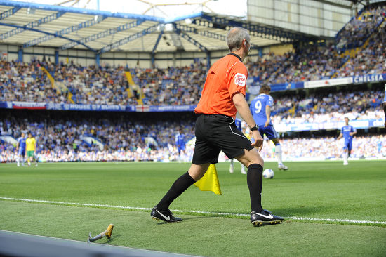 Assistant Referee Removes Fork Pitch That Editorial Stock Photo - Stock ...
