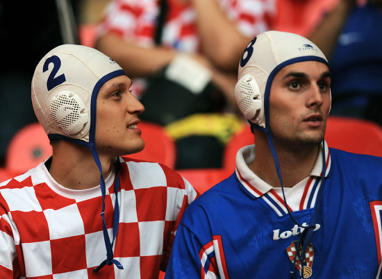 Croatia Fans Wearing Water Polo Caps Editorial Stock Photo - Stock ...