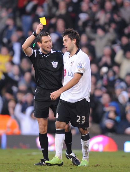 Referee Andre Marriner Shows Clint Dempsey Editorial Stock Photo ...