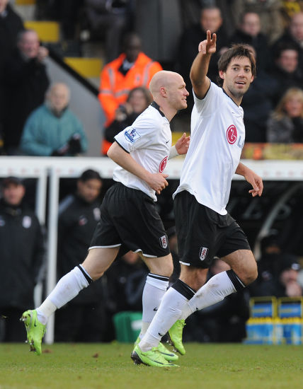 Clint Dempsey Fulham Celebrates Scoring His Editorial Stock Photo ...
