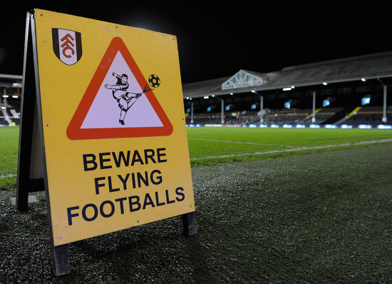 Sign Warning Fans Flying Footballs Craven Editorial Stock Photo - Stock ...