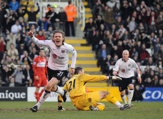 Jimmy Bullard Fulham Celebrates Scoring Opening Editorial Stock Photo ...