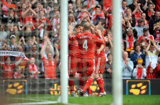 Maxi Rodriguez Liverpool Celebrates Scoring Third Editorial Stock Photo ...