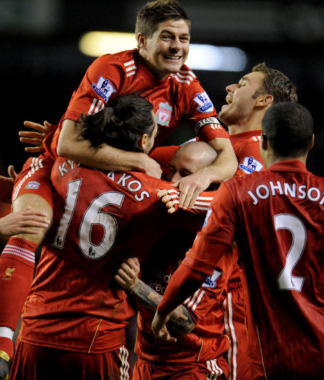 Steven Gerrard Liverpool Smiles He Celebrates Editorial Stock Photo ...
