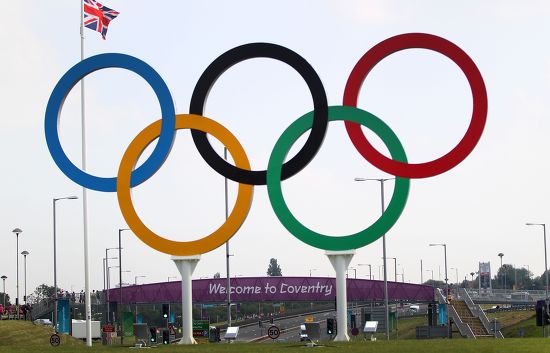 Olympic Rings On Roundabout Outside Ricoh Editorial Stock Photo - Stock ...