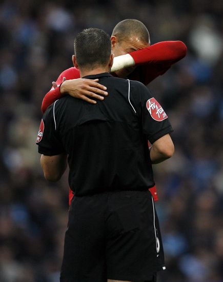Bobby Zamora Fulham Hugs Referee Mr Editorial Stock Photo - Stock Image ...
