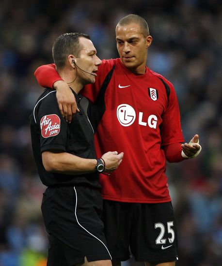 Bobby Zamora Fulham Hugs Referee Mr Editorial Stock Photo - Stock Image ...