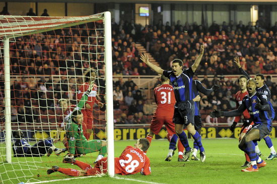 Adam Johnson Middlesbrough Looks Goalwards Ball Editorial Stock Photo ...