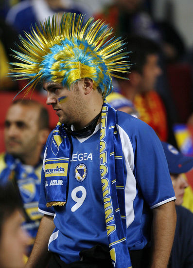 Bosniaherzegovina Fan Wearing Spikey Wig Portugal Editorial Stock Photo ...