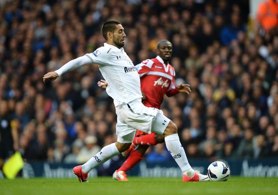 Clint Dempsey Tottenham Hotspur Action Shaun Editorial Stock Photo ...
