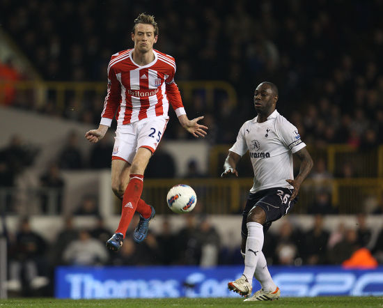Peter Crouch Stoke City Action Ledley Editorial Stock Photo - Stock ...