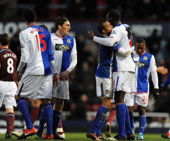 Blackburn Rovers Players Appear Celebrate Point Editorial Stock Photo ...