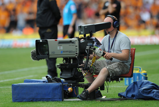 Tv Camera Man Films Game Touchline Editorial Stock Photo - Stock Image ...