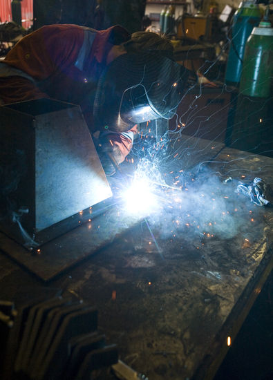 Employee Offshore Waterman Welds Two Pieces Editorial Stock Photo ...