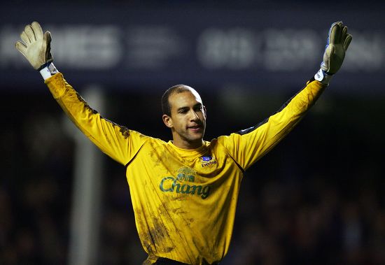 Tim Howard Everton Celebrates Final Whistle Editorial Stock Photo ...