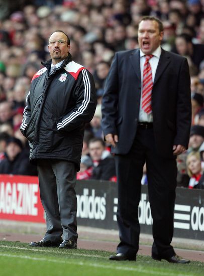 Liverpool Manager Rafa Benitez Behind Barnsley Editorial Stock Photo ...