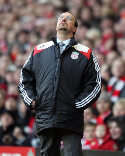 Dejected Liverpool Manager Rafa Benitez Looks Editorial Stock Photo ...