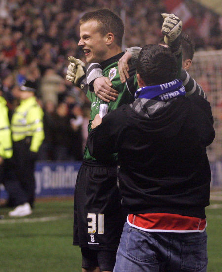 Goalkeeper Luke Steele Barnsley Celebrates Fans Editorial Stock Photo ...