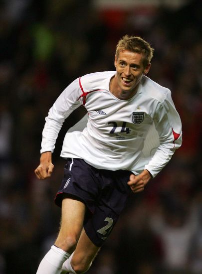 Peter Crouch England Celebrates Scoring Third Editorial Stock Photo ...