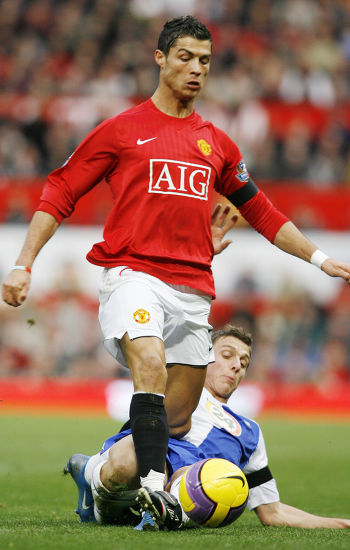 Cristiano Ronaldo Manchester United Tackled By Editorial Stock Photo ...