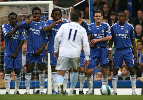 Chelsea Players Form Defensive Wall Elano Editorial Stock Photo - Stock ...