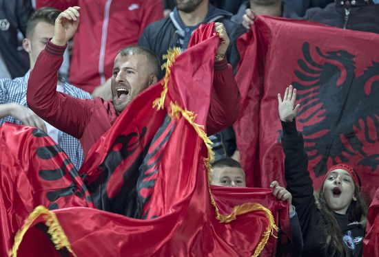 Albanian Fans Celebrate During Friendly Soccer Editorial Stock Photo ...