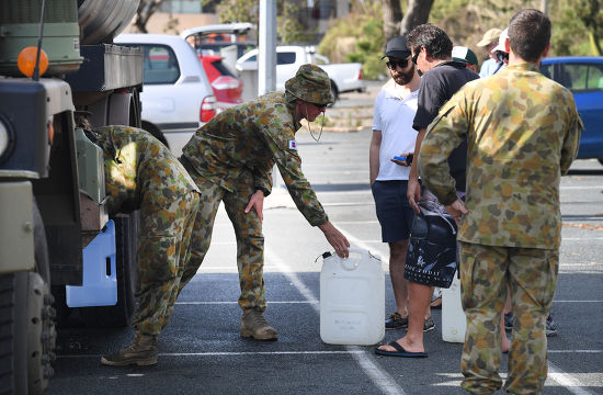 Locals Collect Drinking Water Army Tanker Editorial Stock Photo - Stock ...