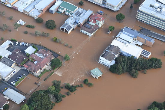 Aerial Photograph Floodwaters Spilling Over Levee Editorial Stock Photo ...
