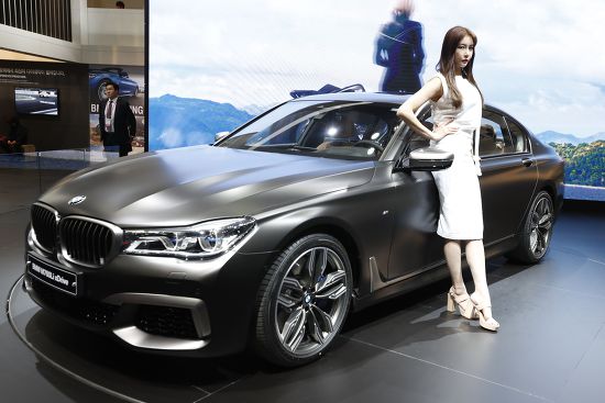 Model Poses Next Bmws New Car Editorial Stock Photo - Stock Image | Shutterstock