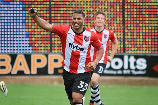 Exeter City Forward Reuben Reid Celebrates Editorial Stock Photo ...