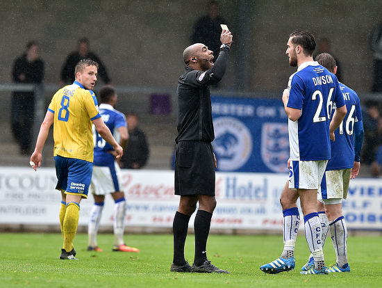 Referee Samuel Allison Gives Yellow Card Editorial Stock Photo - Stock ...