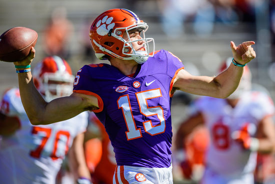 Clemson Qb Hunter Johnson 15 During Editorial Stock Photo - Stock Image ...