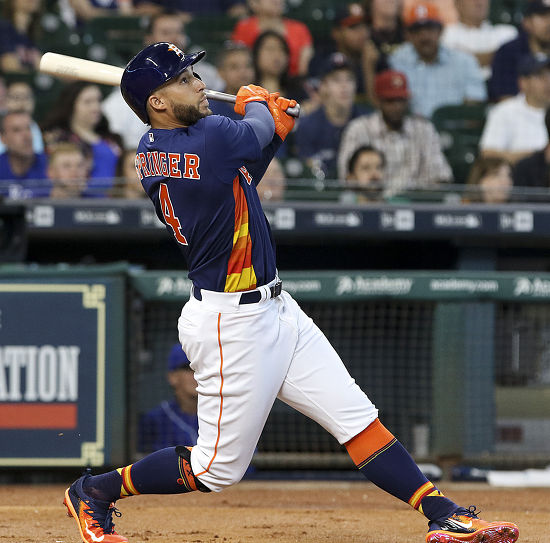 Houston Astros Right Fielder George Springer Editorial Stock Photo ...