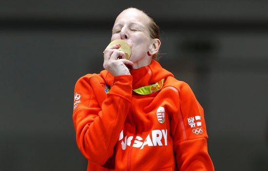 Emese Szasz Hungary Kisses Her Gold Editorial Stock Photo - Stock Image ...